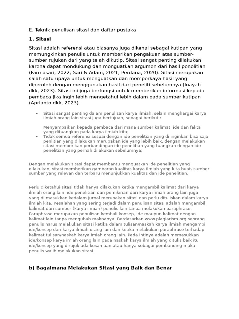 Teknik Sitasi dan Daftar Pustaka yang Benar | PDF