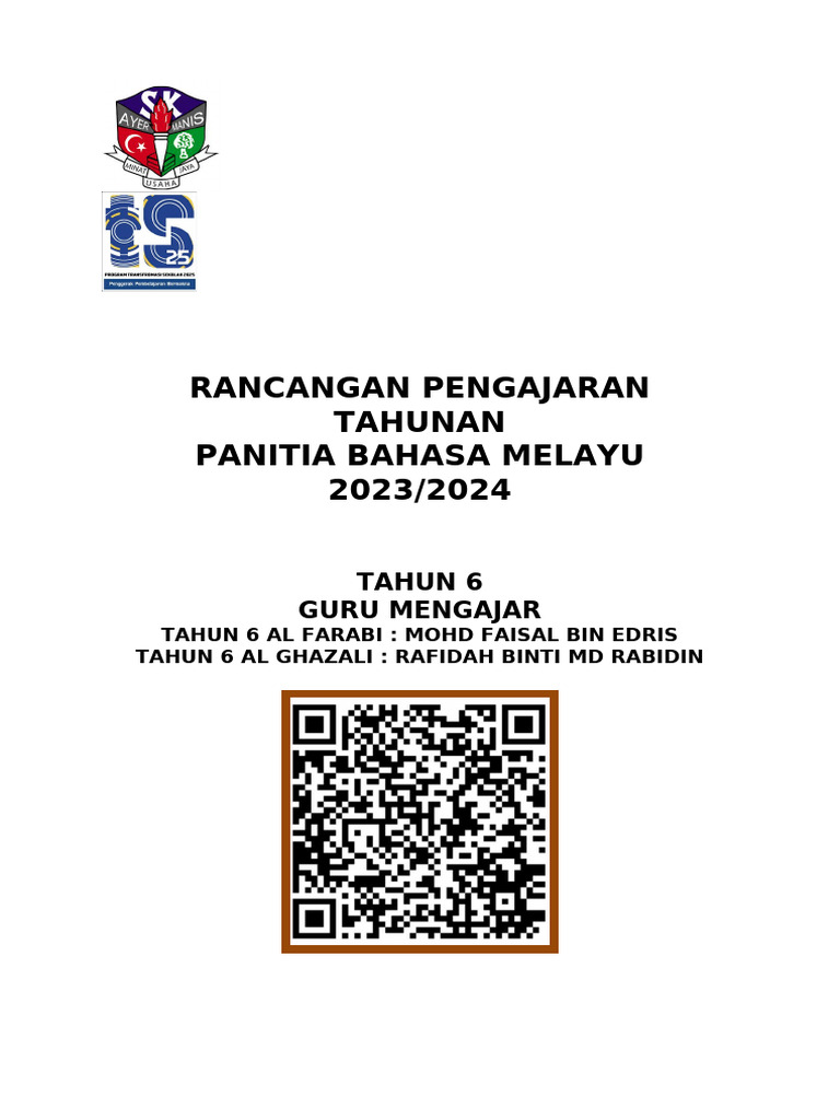 QR Code RPT BM Tahun 6 | PDF