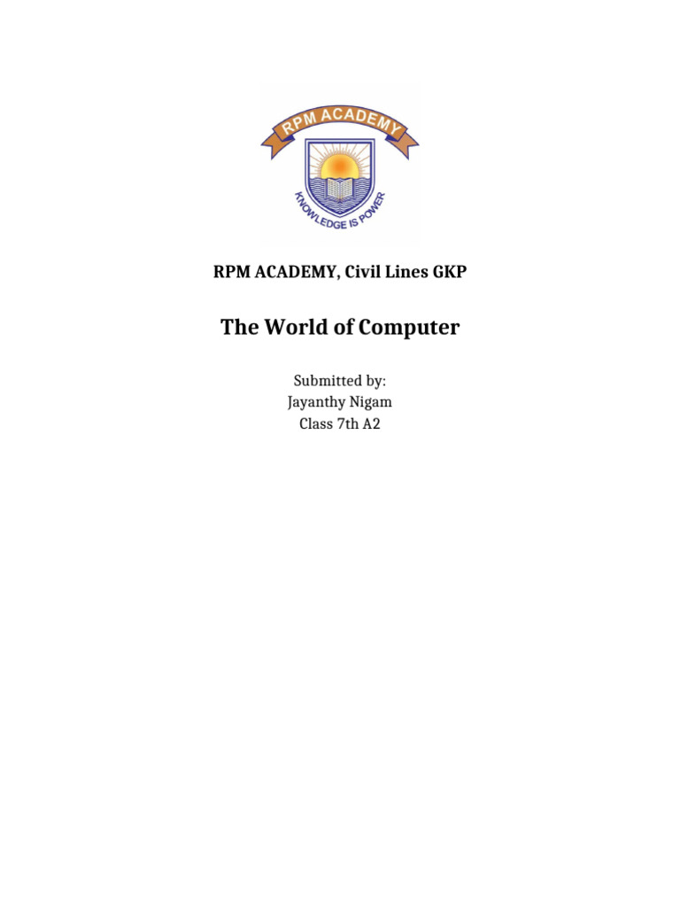 Computer Project Cover Page Updated | PDF