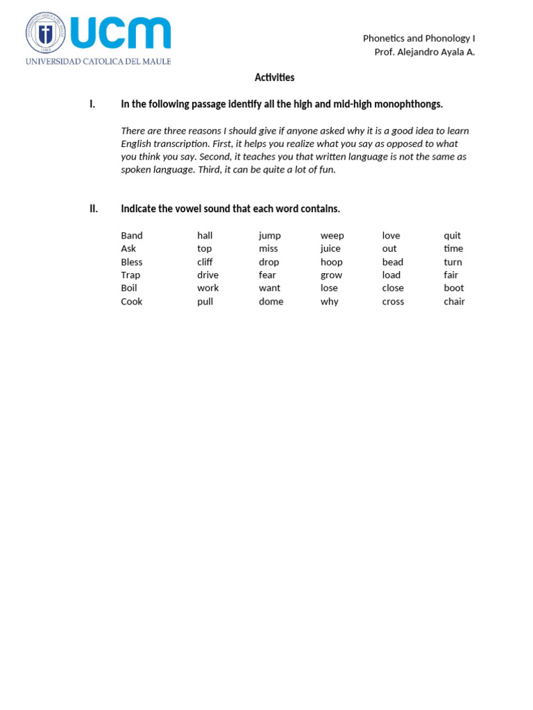 03.22 - Activities With Vowels | PDF