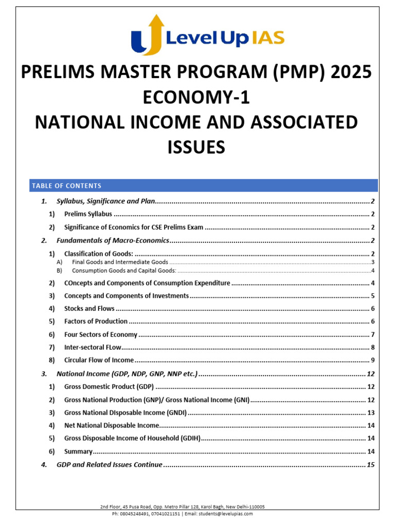 National Income | PDF | Measures Of National Income And Output | Gross ...
