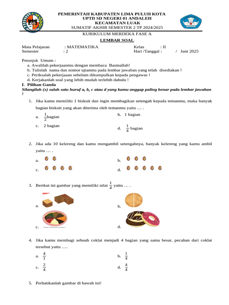 Soal Sat MTK Kls 2 | PDF