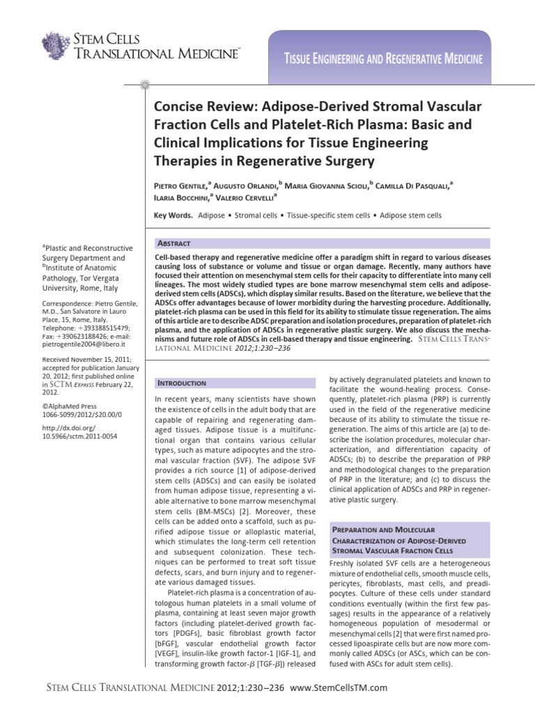 Stem Cells Trans Med 2012 Gentile 230-6-2 | PDF | Mesenchymal Stem Cell ...