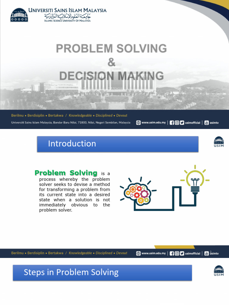 C7-Problem Solving Decision Making-Sem A201 | PDF | Decision Making ...