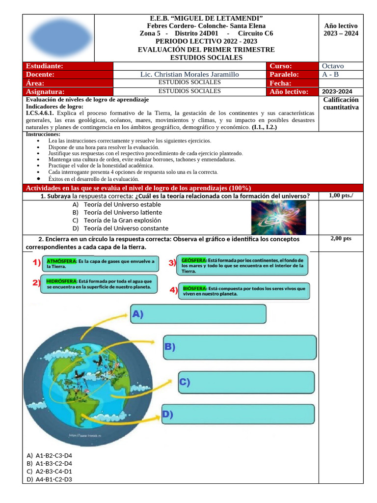 Examen Eess Primer Trimestre | PDF | Color | Revolución industrial