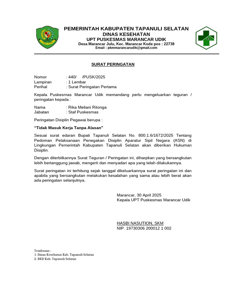 Surat Peringatan | PDF