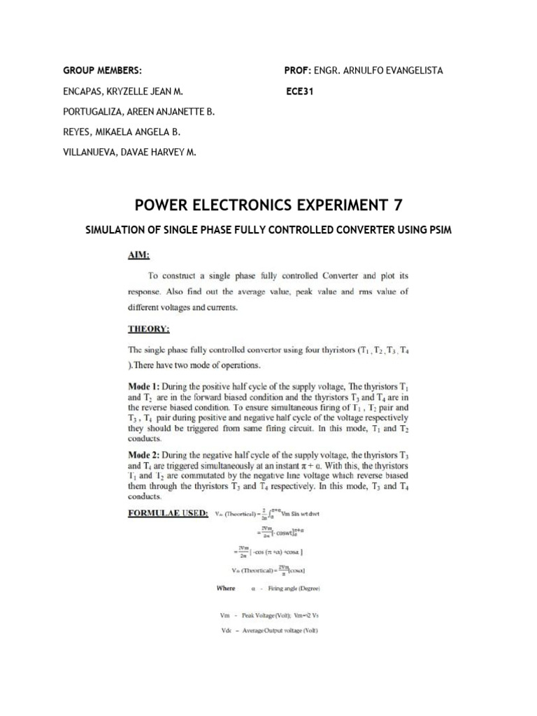 Eprv Experiment7 T-Ecet325la | PDF | Rectifier | Electrical Engineering