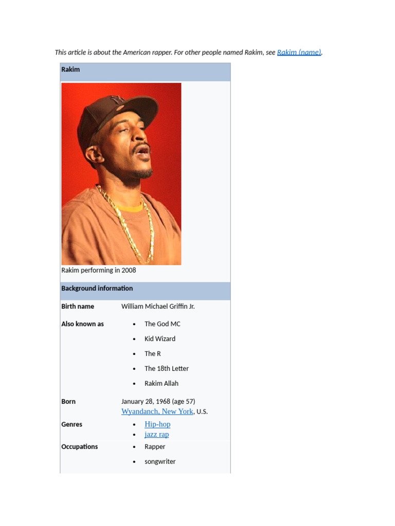 Rakim Reseñaaaaaaaaaaaaaaaaaaaaaaaaaaaaaa | PDF | Rapping | American ...