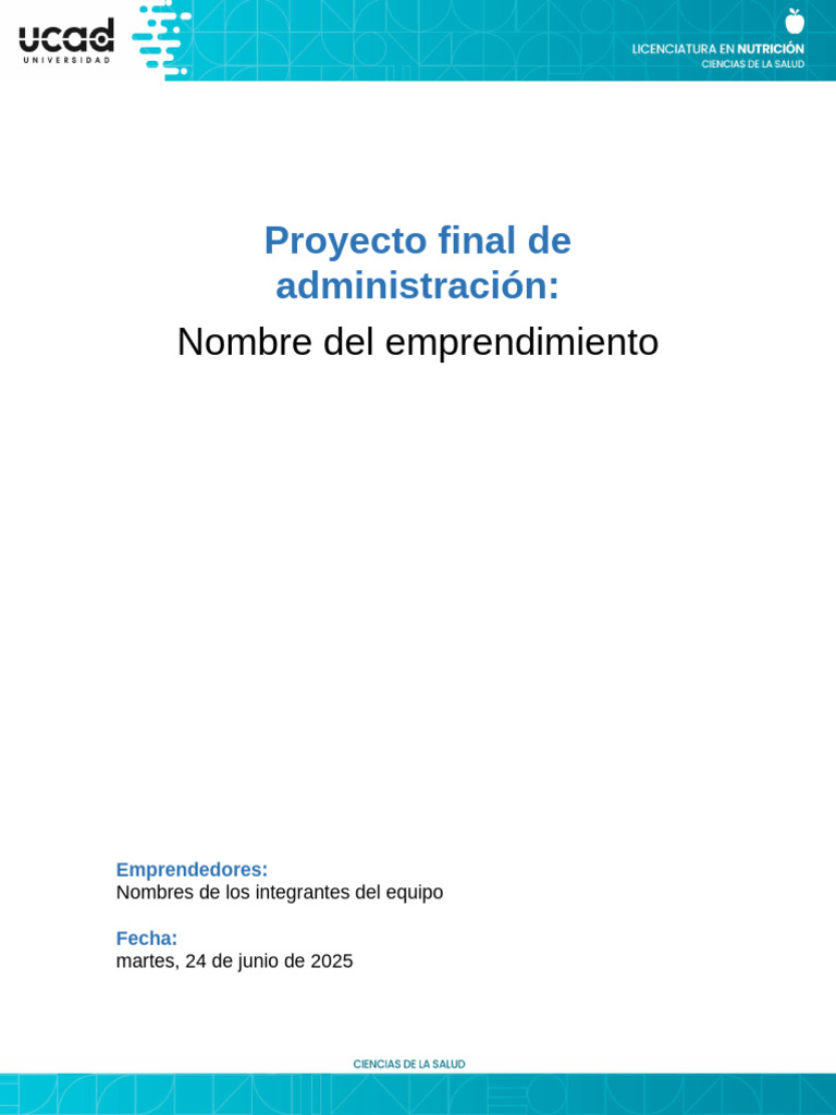 2025 Proyecto Final Administración | PDF | Iniciativa empresarial | Análisis FODA