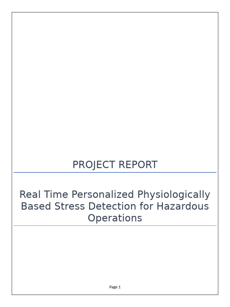 Real Time Personalized Physiologically Based Stress Detection For ...