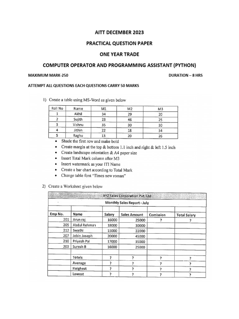 Copa Practical Dec 2023 (Python) | PDF