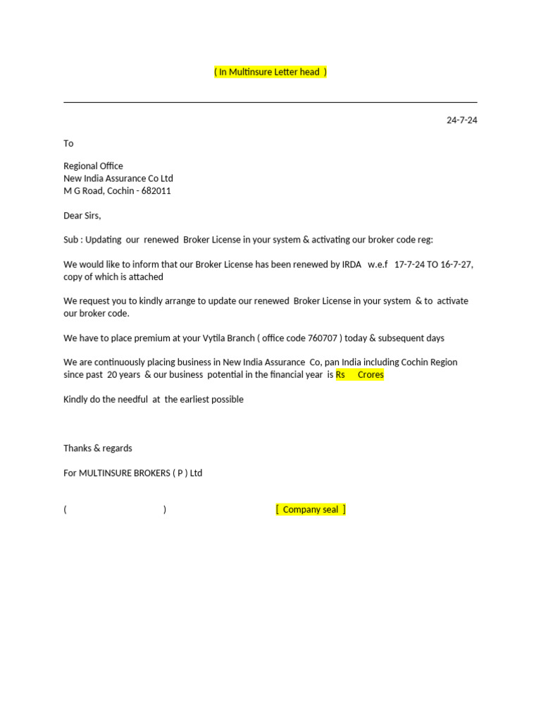 Letter To NIA RO 24-7-24 | PDF