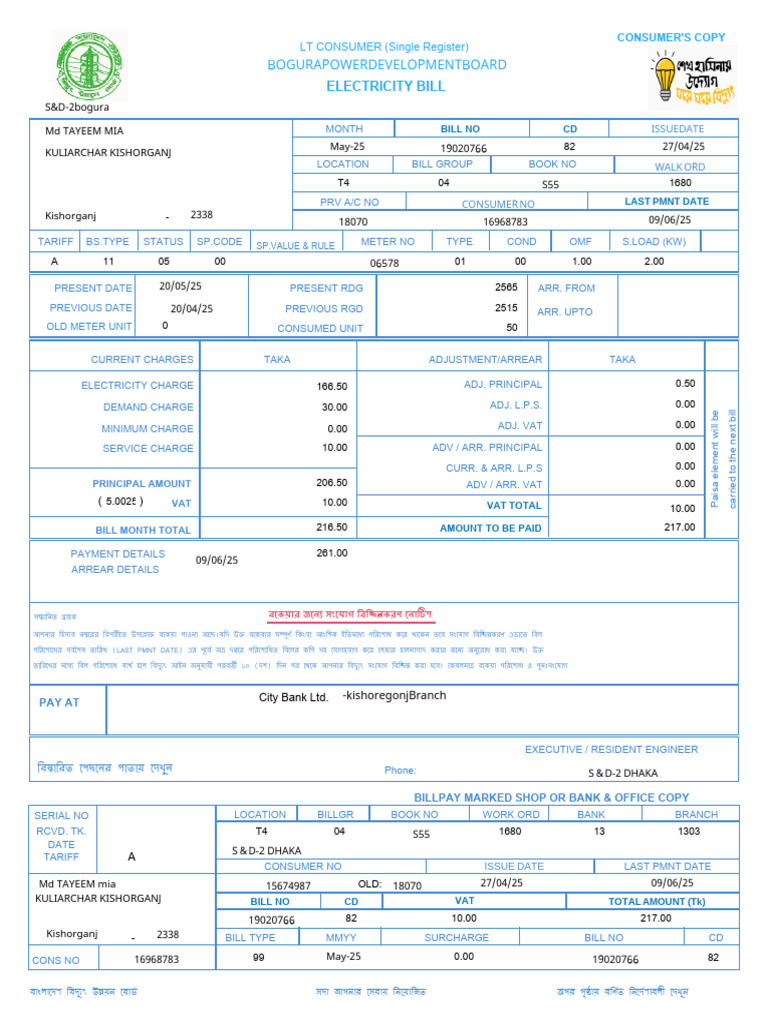 Fake Electricity Bill | PDF