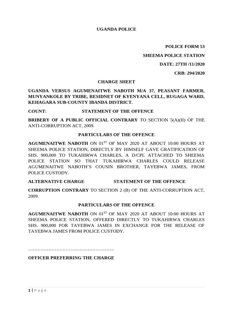 E1 - Trial Advocacy - Charge Sheet - Wk9 | PDF