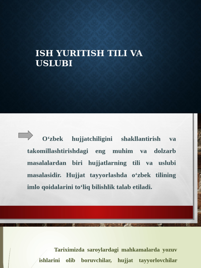 Ish Yuritish Tili Va Uslubi | PDF