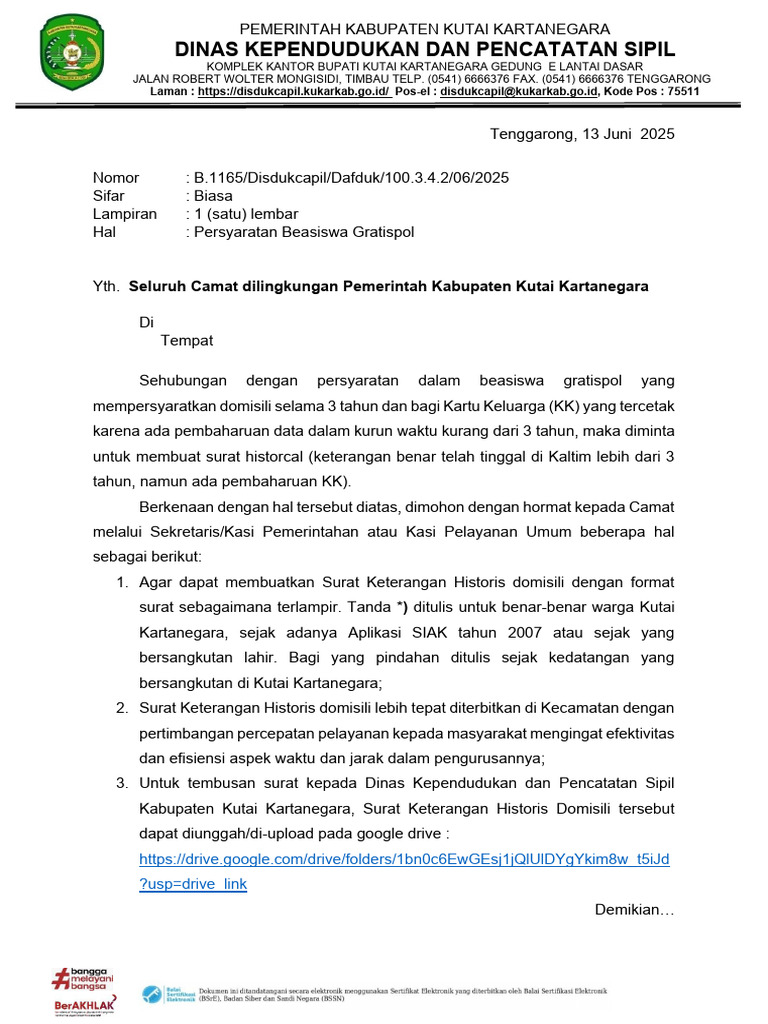 Surat Gratispol Signed Signed | PDF