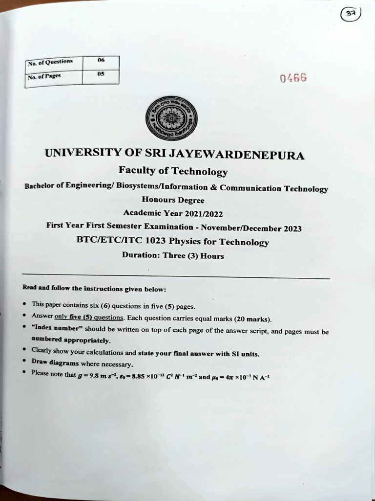 2023. Physics for Technology | PDF | Temperature | Heat