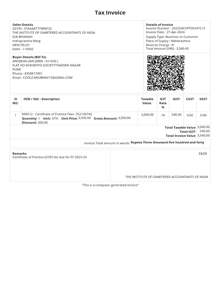 Certificate of Practice Fees | PDF | Invoice | Market (Economics)