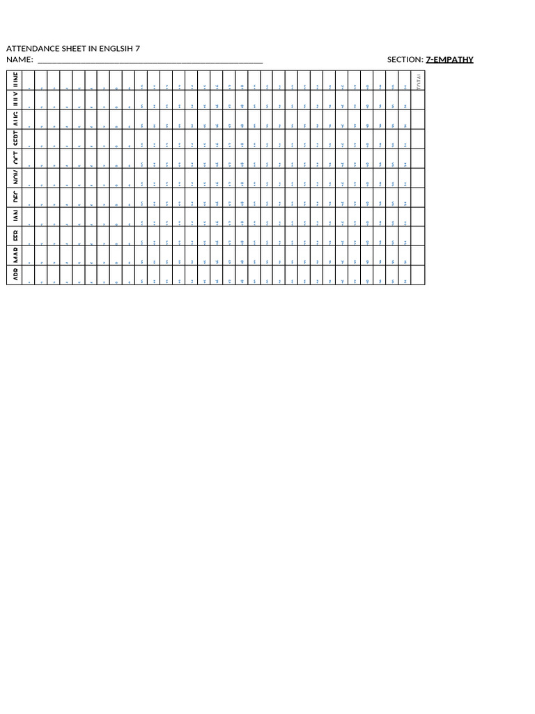 Attendance and Score Sheet | PDF