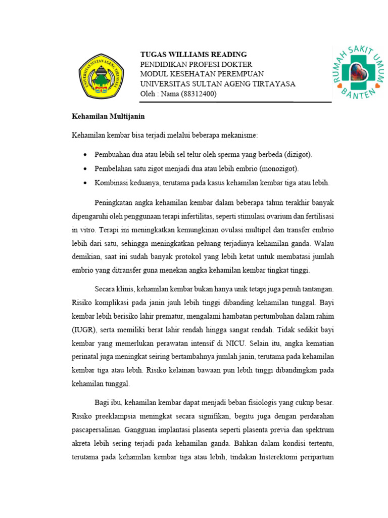 Tabitha Puspaning Asmara - Kehamilan Multijanin | PDF