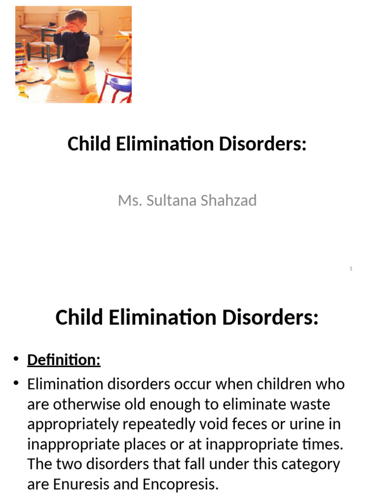 Child Elimination Disorders | PDF | Urinary Incontinence | Constipation