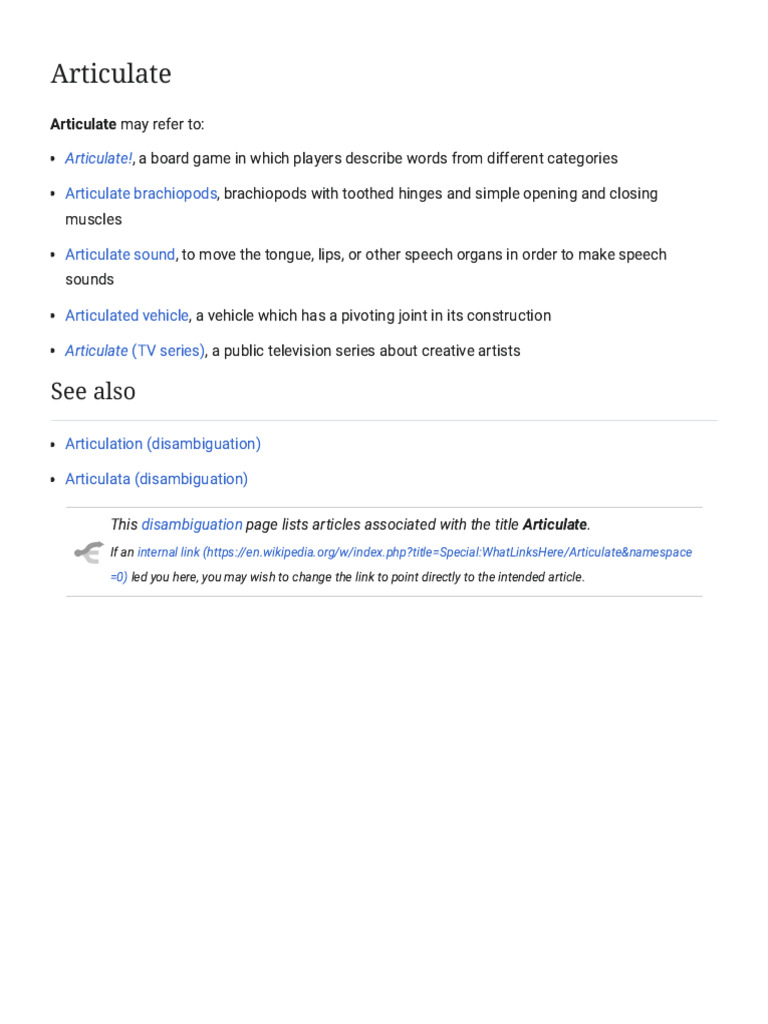 Articulate - Wikipedia | PDF