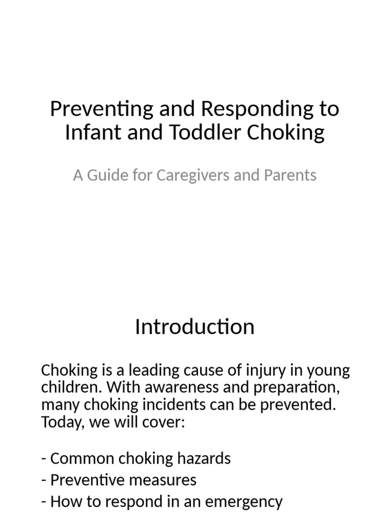 Infant and Toddler Choking Presentation | PDF