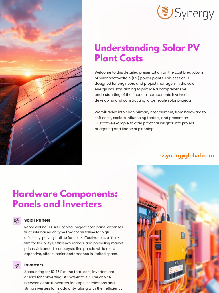 Understanding Solar PV Plant Costs | PDF | Photovoltaic System ...