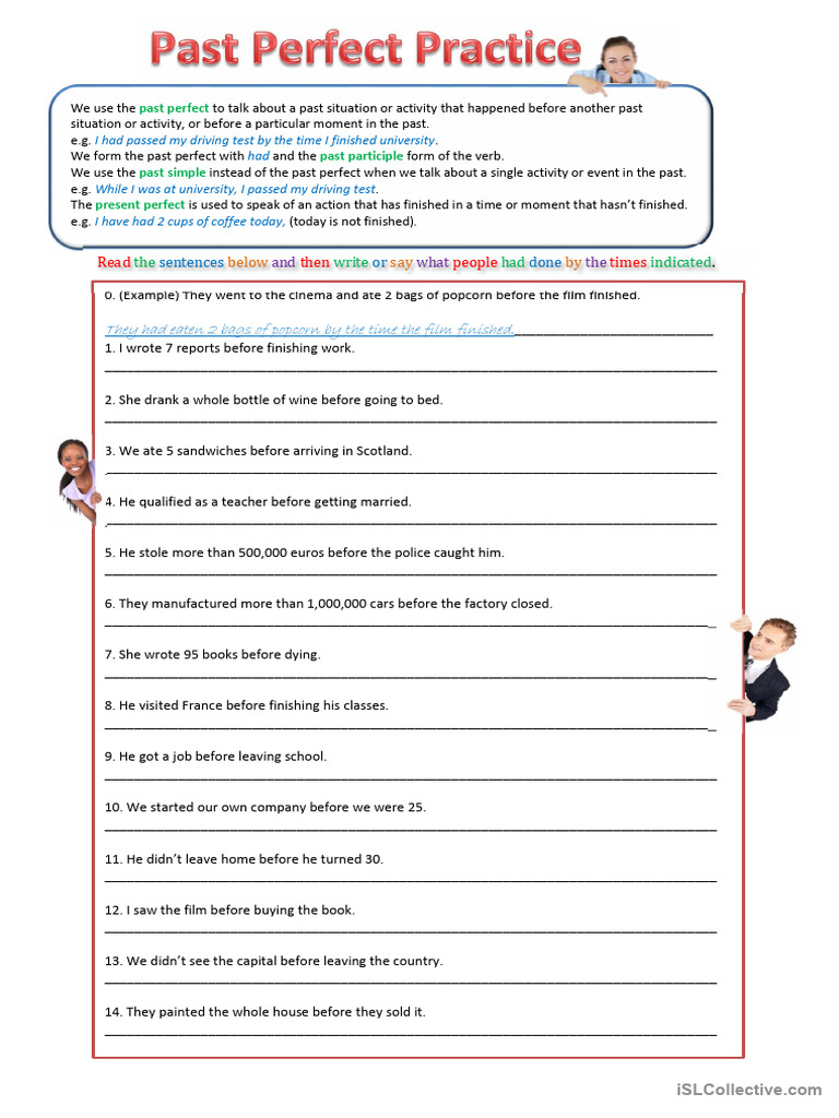 Past Perfect and Past Perfect Continuous Worksheet | PDF