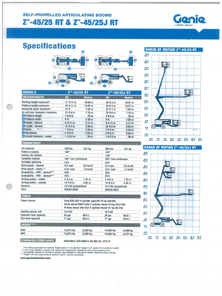 Genie Boom Z 45 | PDF