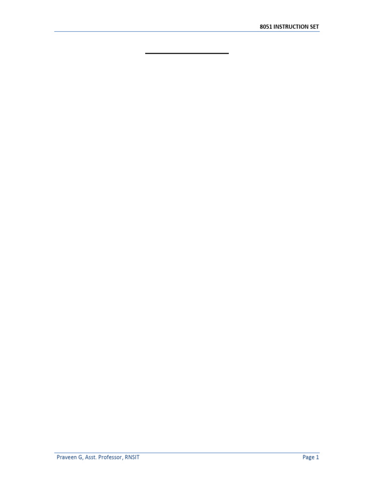 8051 Instruction Set | PDF