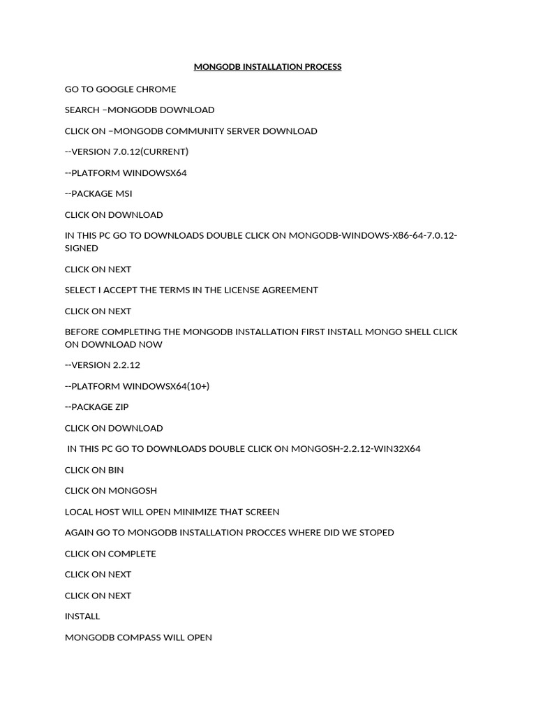 Mongodb Installation Process | PDF
