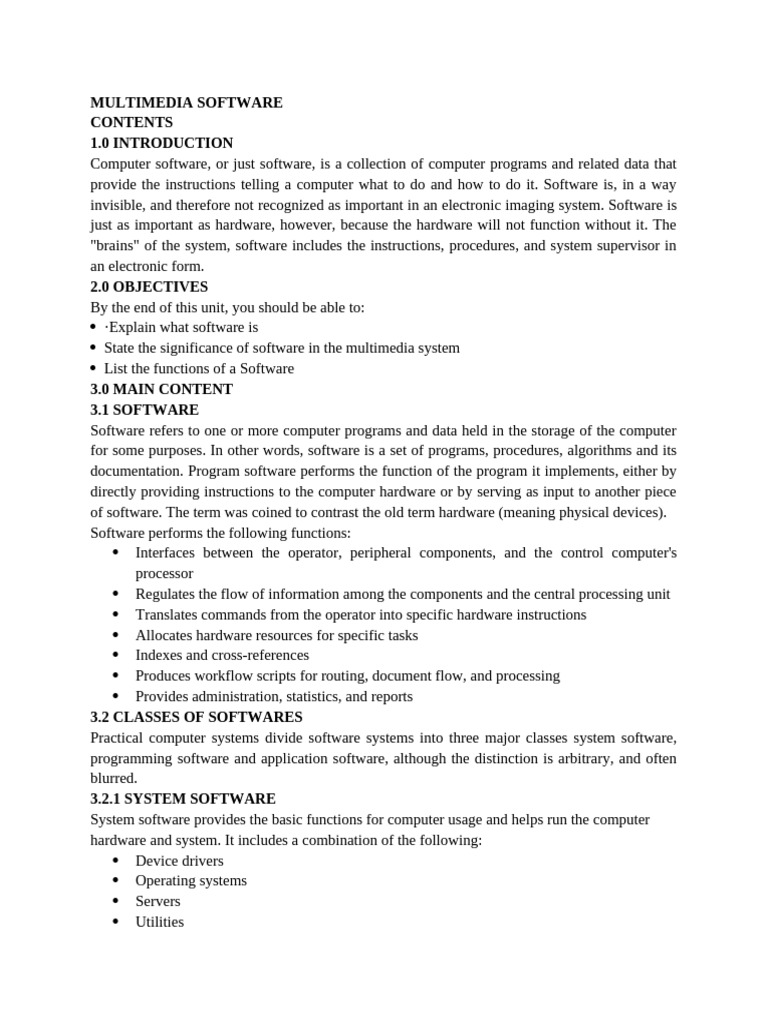 Lecture 3 Multimedia Software | PDF | Software | Programming