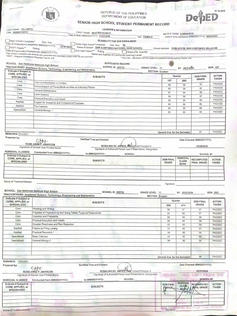 Form 137 | PDF