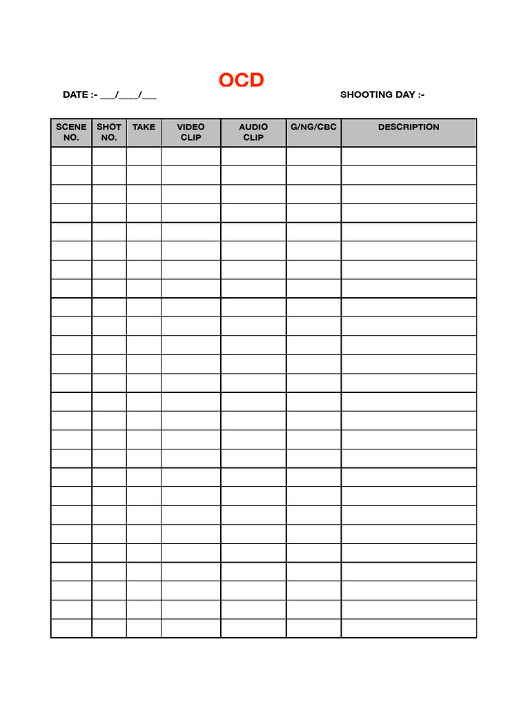 Log Sheet - Format | PDF