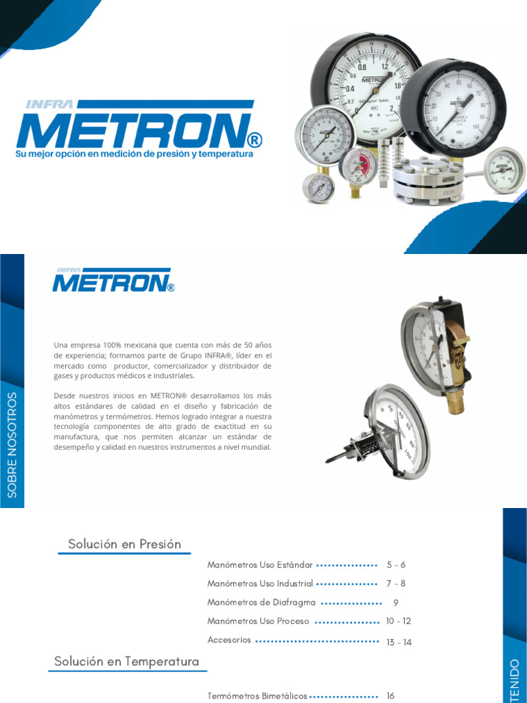 Metron Catalogo General | PDF | Medida de presión | Acero