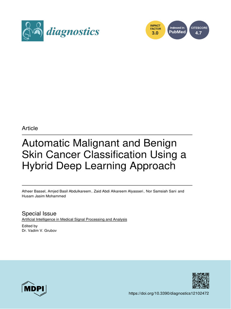 Diagnostics 12 02472 With Cover | PDF | Melanoma | Deep Learning