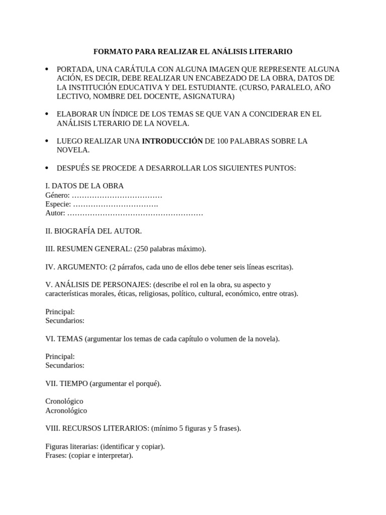 Formato de Análisis Literario | PDF | Citación