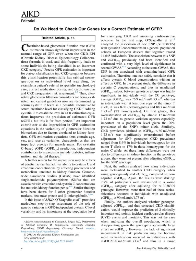 Do We Need To Check Our Genes For A Correct Estima | PDF | Chronic ...