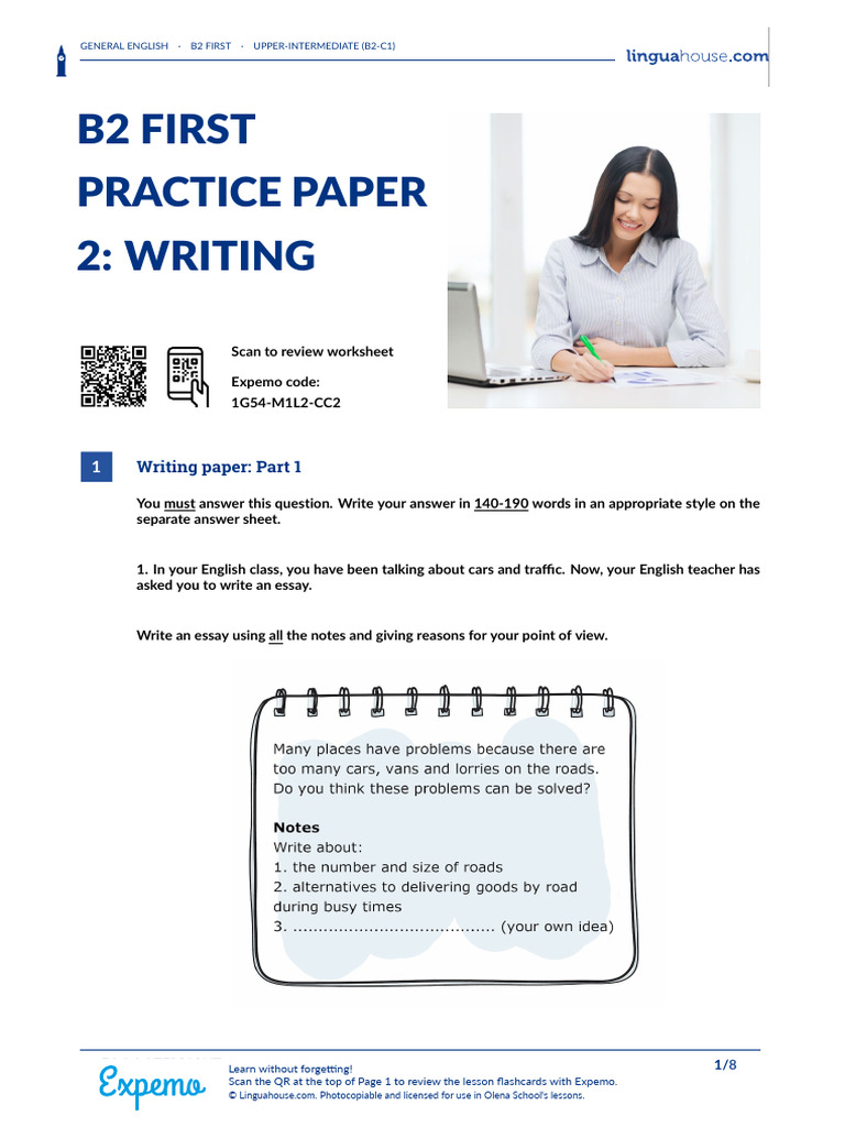 b2 First Practice Paper 2 Writing British English Student B2 C1 | PDF
