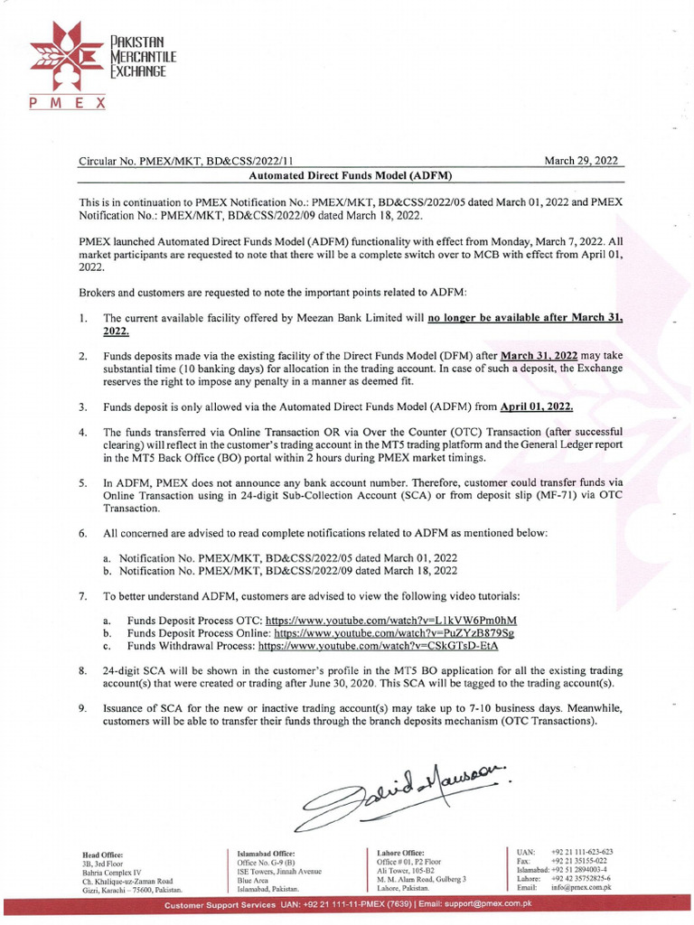 Automated Direct Funds Model ADFM | PDF
