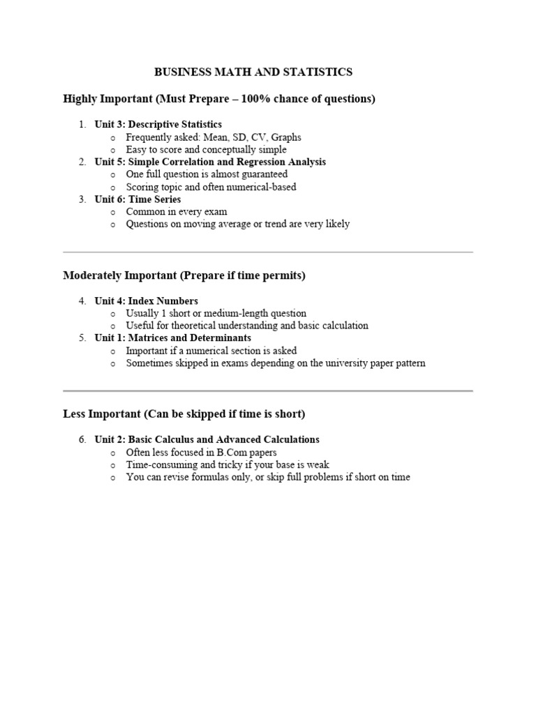 Business Math and Statistics | PDF | Cost Of Living | Index (Economics)