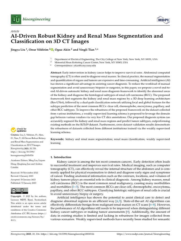 Bioengineering 10 00116 v3 | PDF | Receiver Operating Characteristic | Image Segmentation