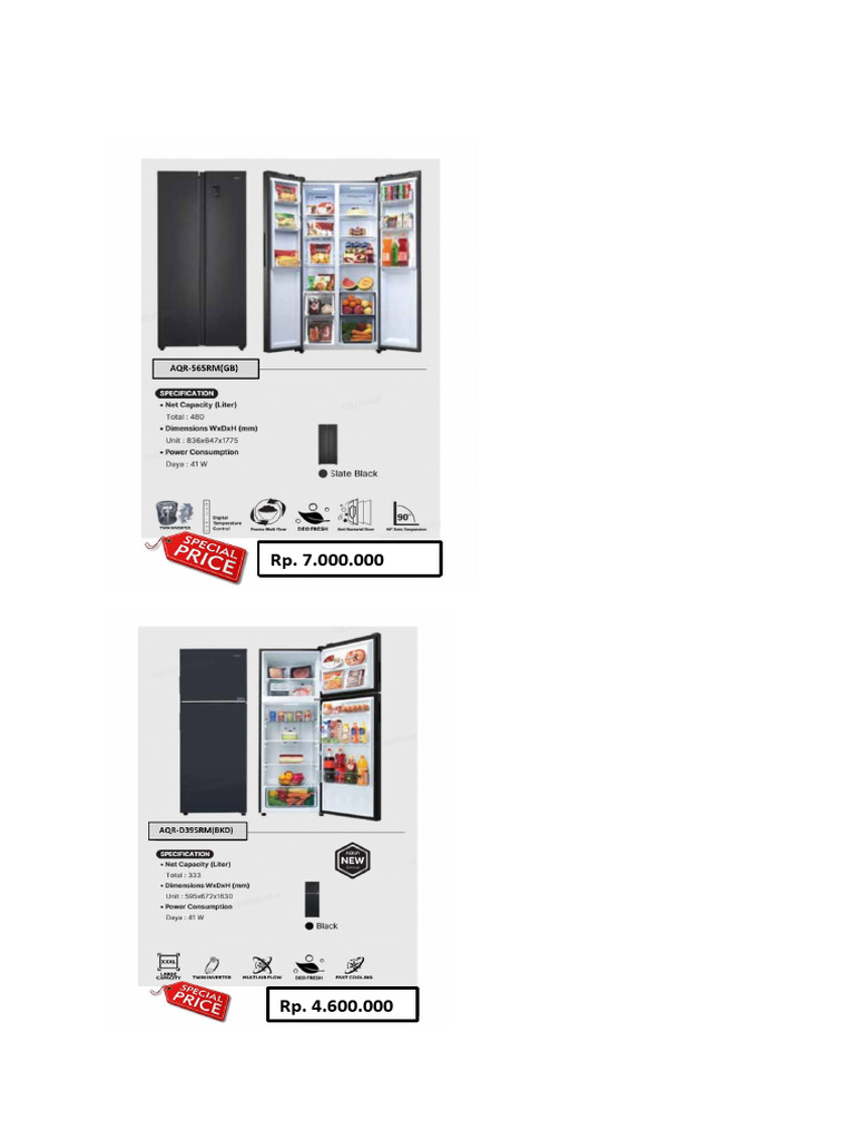 Harga Promo Kulkas Aqua | PDF