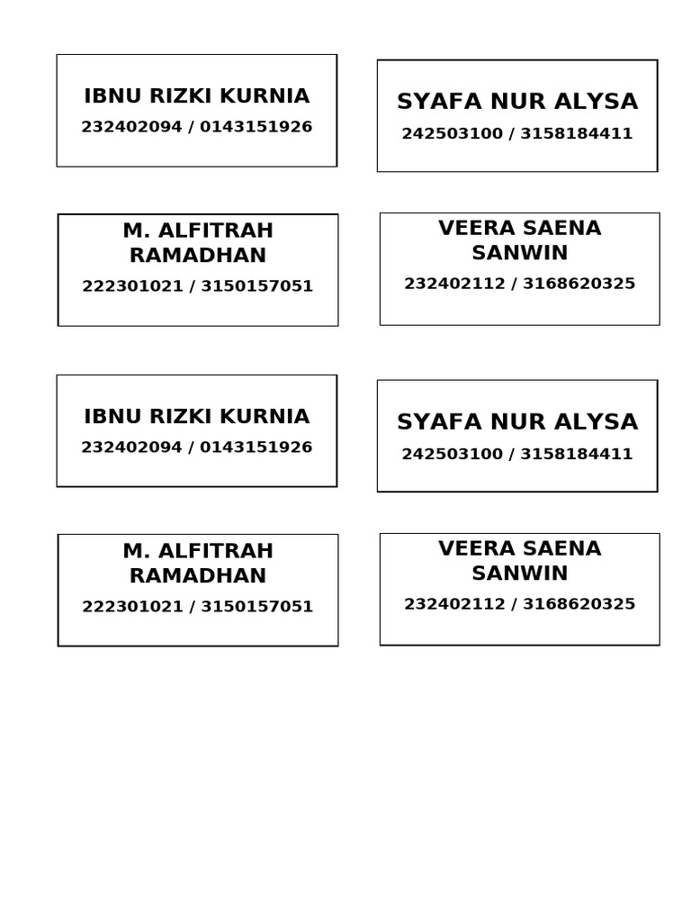 Nama Sampul Rapot | PDF