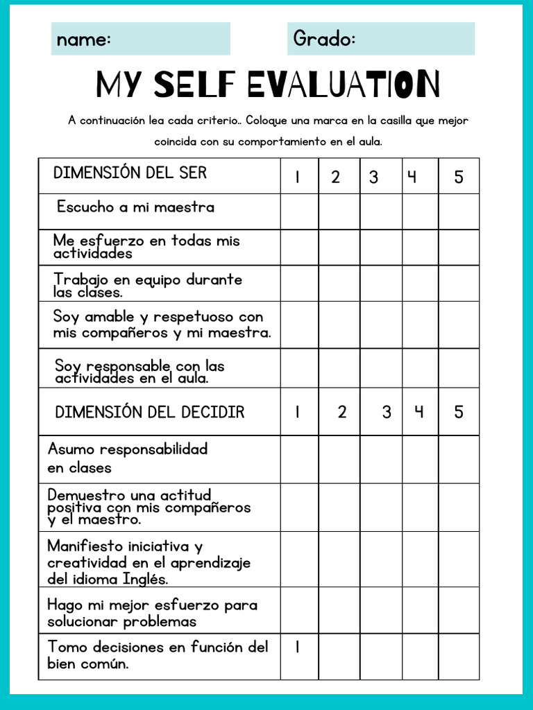 Self Evaluation | PDF