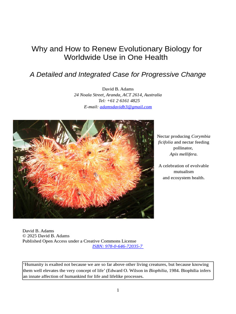 Why and How to Renew Evolutionary Biology for Worldwide Use in One ...