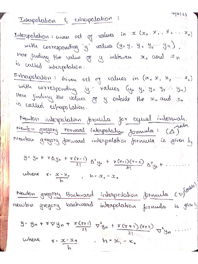 Interpolation Nad Extrapolation | PDF
