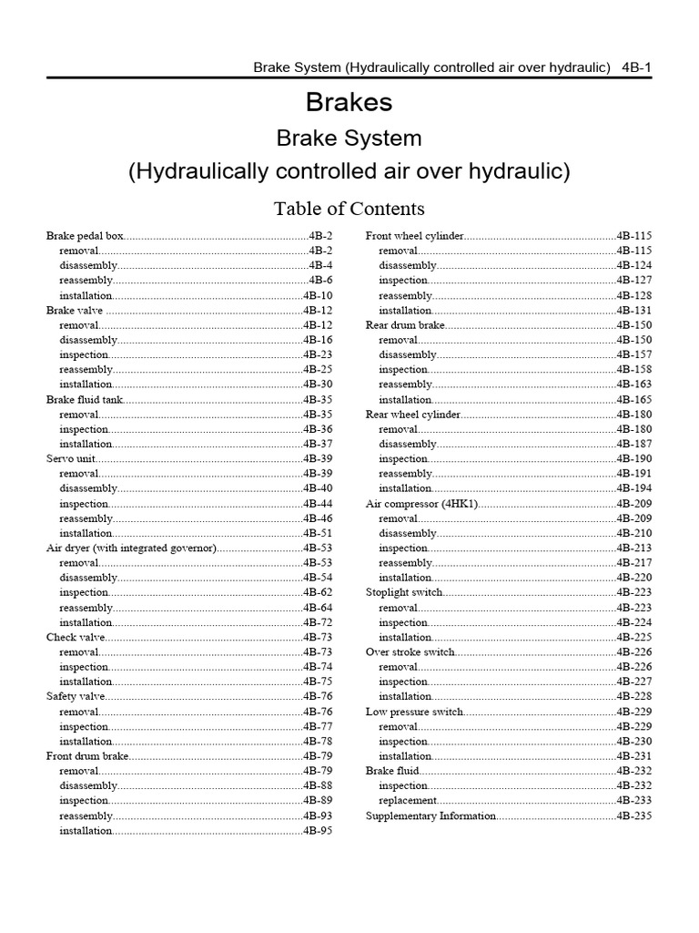 Sec.4B (Hydraulically Controlled Air Over Hydraulic) | PDF | Clutch | Valve