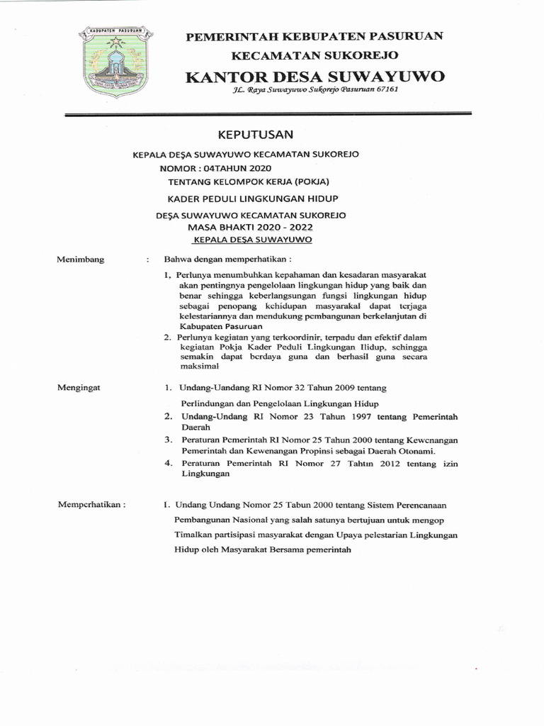 SK Peduli Lingkungan | PDF